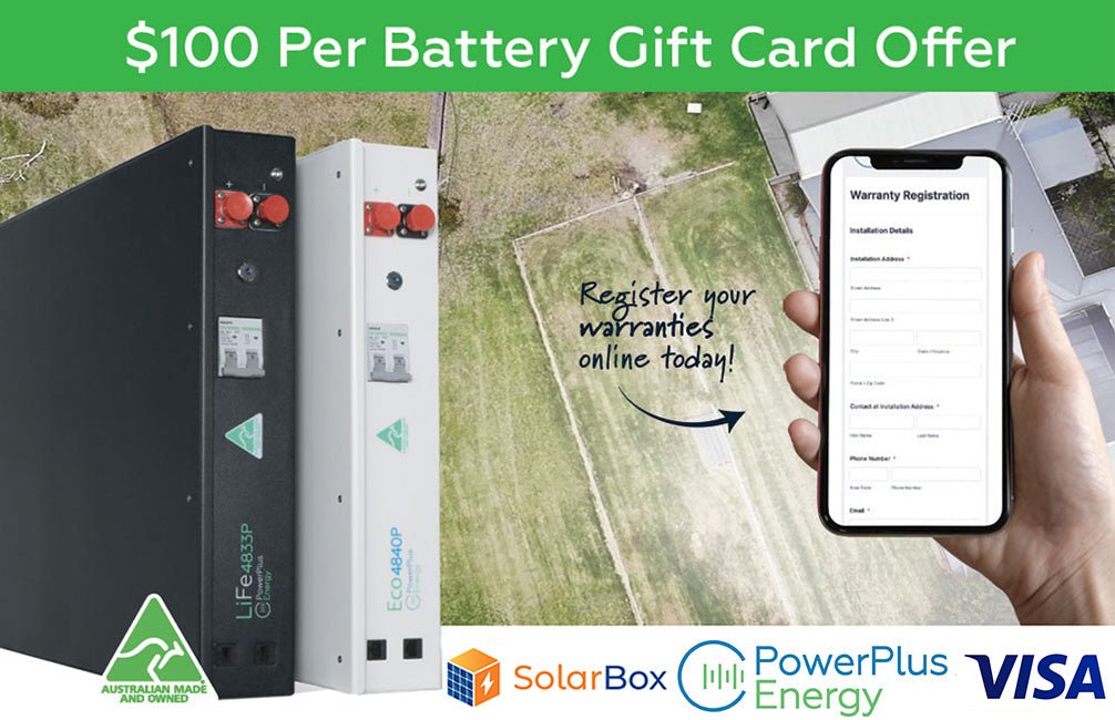 $100 Visa Gift Card Offer Per PowerPlus Battery Promotion – SolarBox