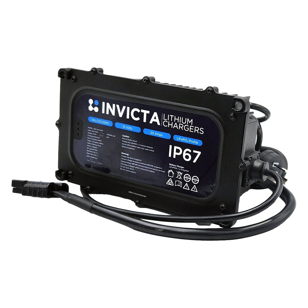 Invicta IP67 Lithium Charger 12V 20A Heavy Duty - SNLC12V20HD – SolarBox