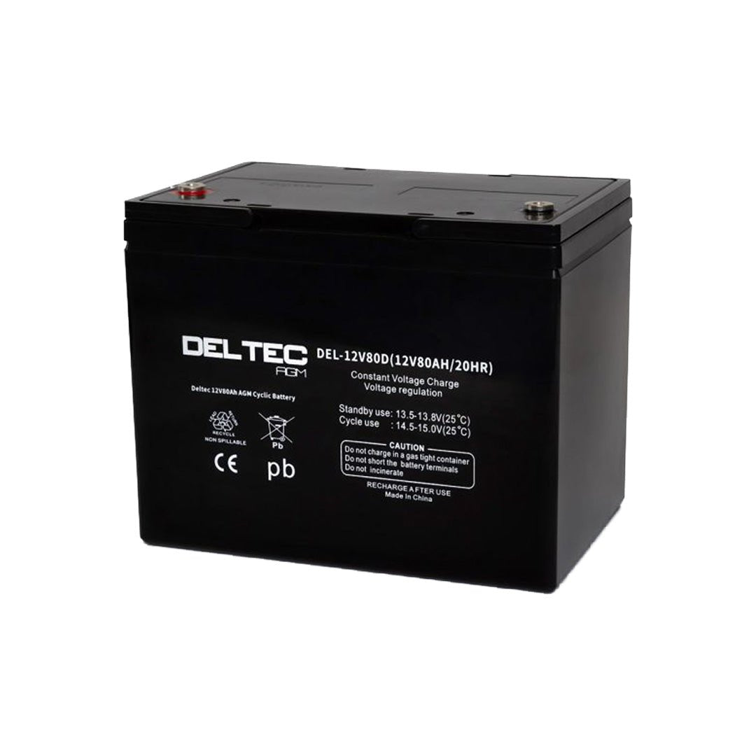Deltec 12V 80Ah Deep Cycle AGM Battery - DEL-12V80D – SolarBox